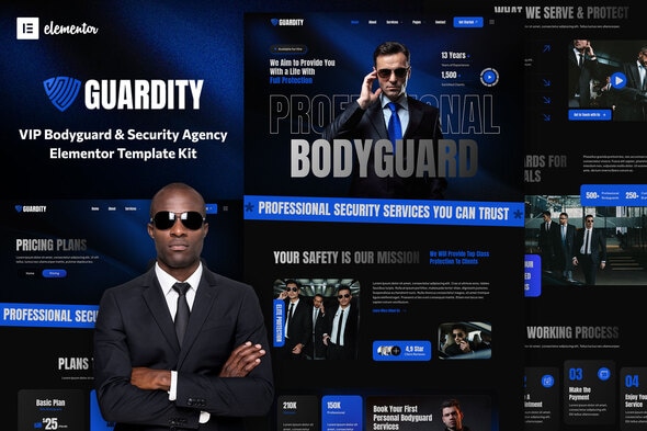 Guardity - VIP Bodyguard Security Agency Elementor Template Kit - Home ...